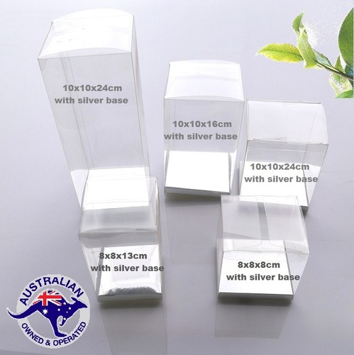 20 Bomboniere candle Clear PVC Favou Box 8x8x8,8x8x13,10x10x12,10x10x16 ...
