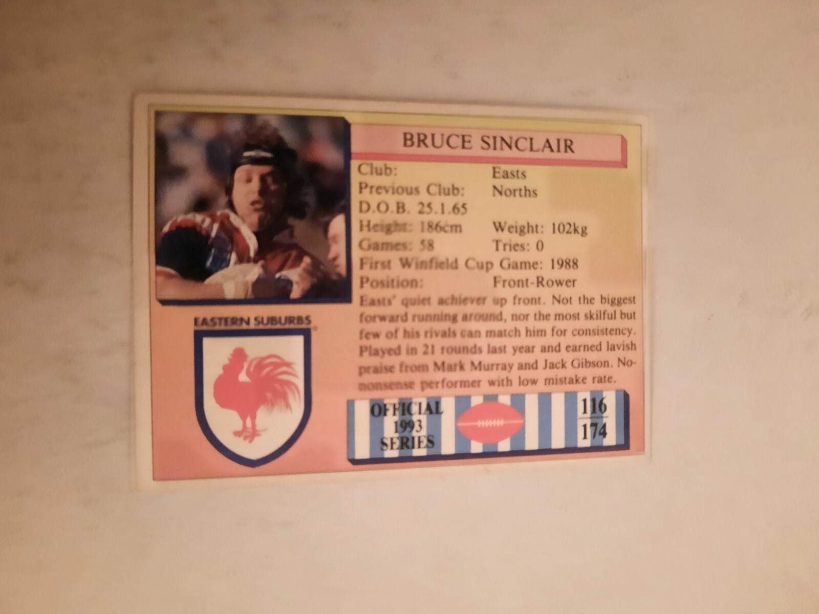 1993 NSWRL Regina Series Bruce Sinclair | eBay Australia