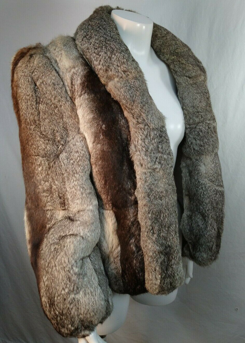 FABULOUS GENUINE RABBIT Size M REAL FUR COAT JACKET | eBay