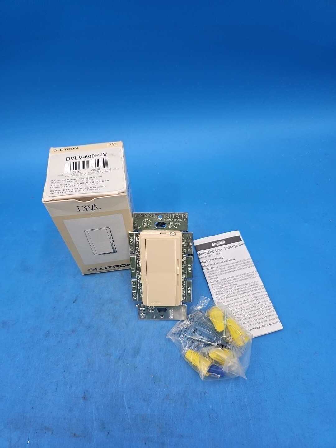 Lutron DV-600P-IV Diva Dimmer 600 W Single-Pole Ivory Incandescent ...