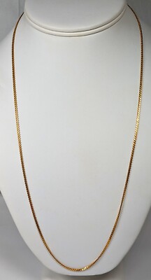 18K Gold Snake Chain Necklace, 24" Long | eBay