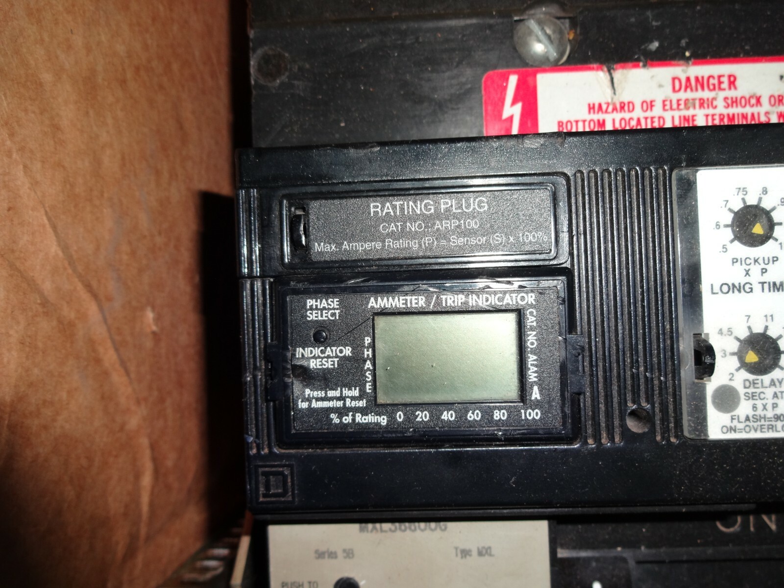 Square D MXL36600G 800 Amp Sensor Circuit Breaker ARP100 Rating Plug ...