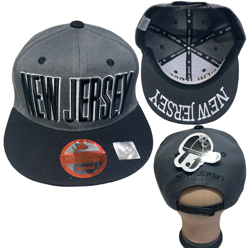 NEW JERSEY 3D Embroidered Hip Hop Snapback Adjustable Baseball Cap Hats ...