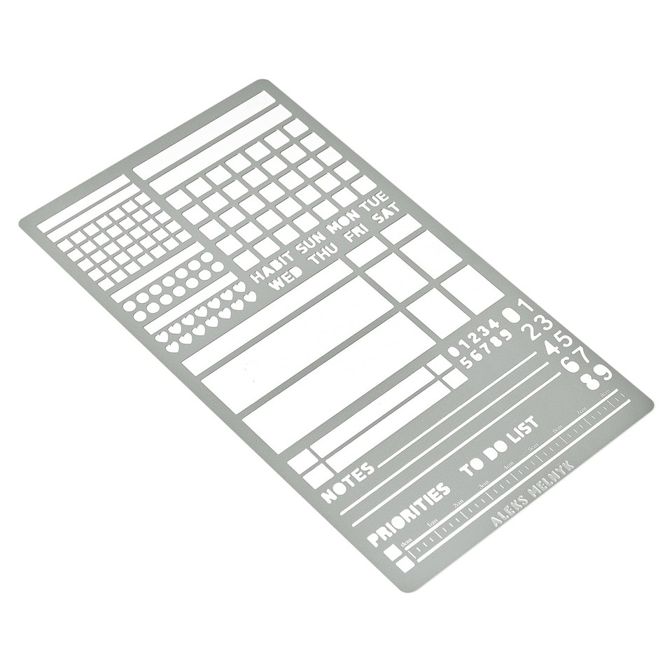 Aleks Melnyk No.423 Metal Stencil for Bullet Journaling, Bookmark ...