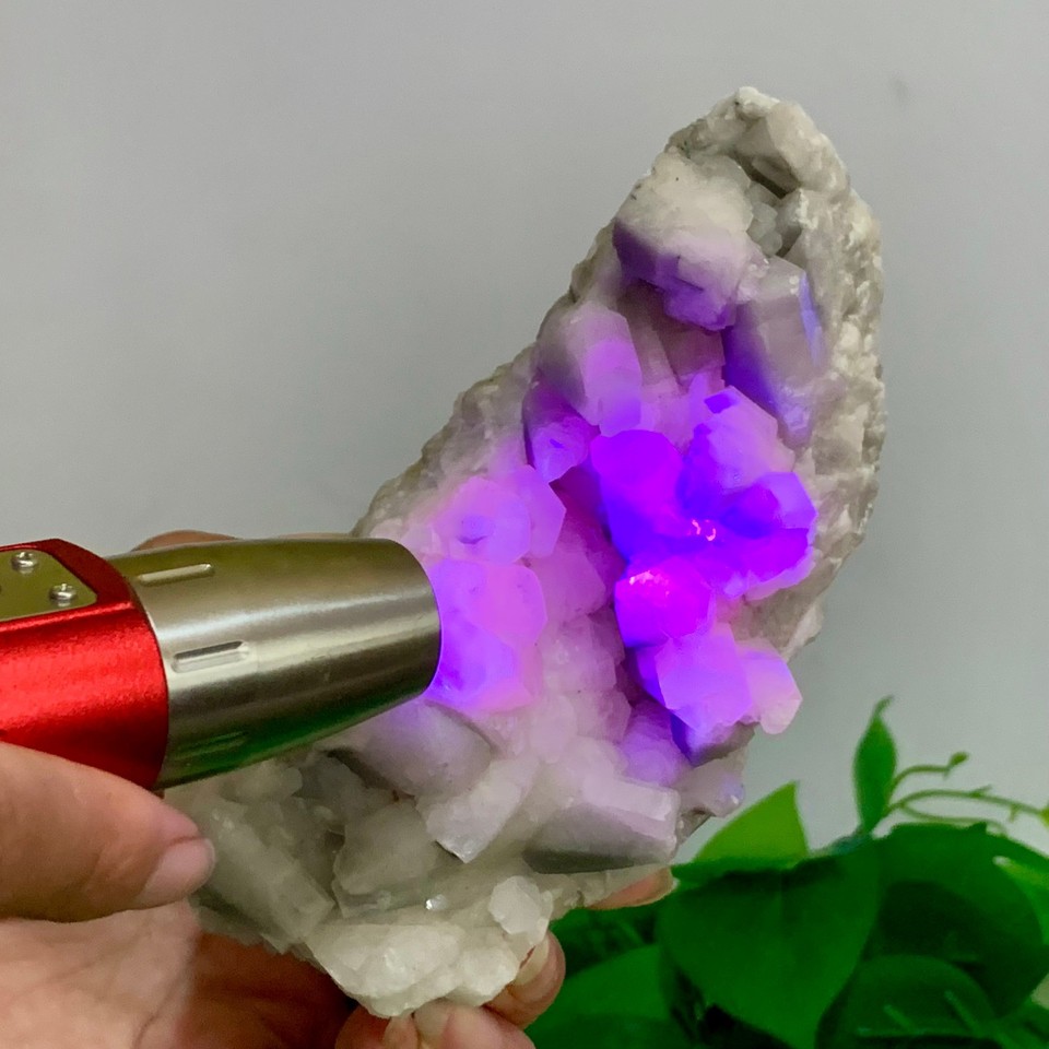 1.15LB Natural Transparent White Fluorescent Calcite Crystal Quartz ...