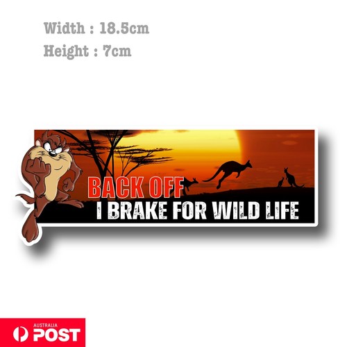 Taz Devil Back off I brake for wildlife Australian Kangaroo Funny ...