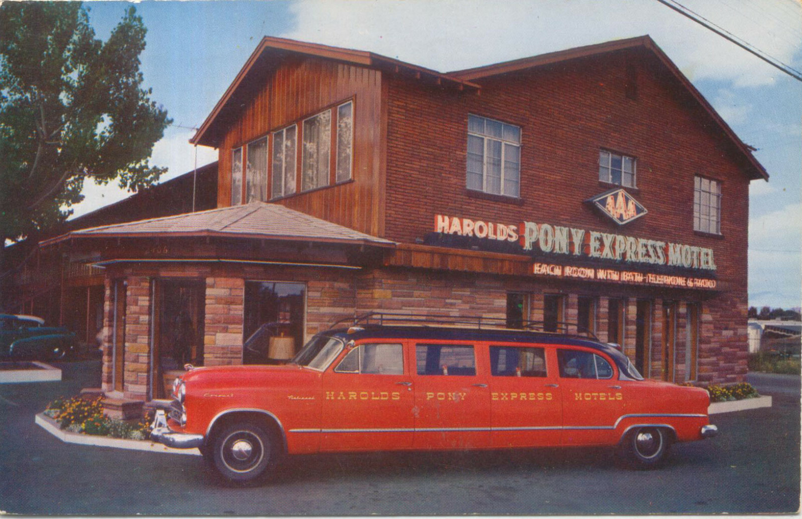 Stretch Limo by Harolds Pony Express Motel Postcard Posted 1962 | eBay
