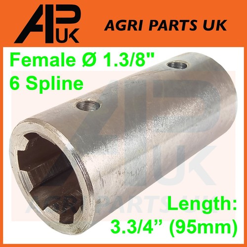 Tractor PTO Coupling Female 1 3/8 inch Dia 6 Spline Length 3 3/4 (95mm ...