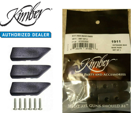Kimber Factory 1911 Extended Magazine Base Pads - 3 Piece Set 4100300 ...