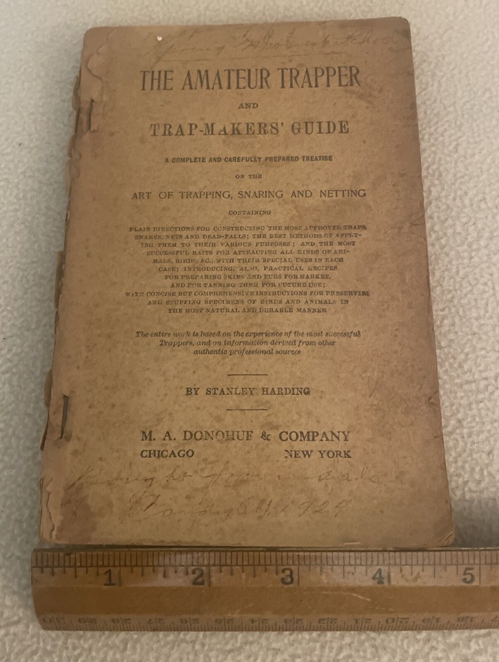 The Amateur Trapper and Trap Maker's Guide by Stanley Harding Dated ...