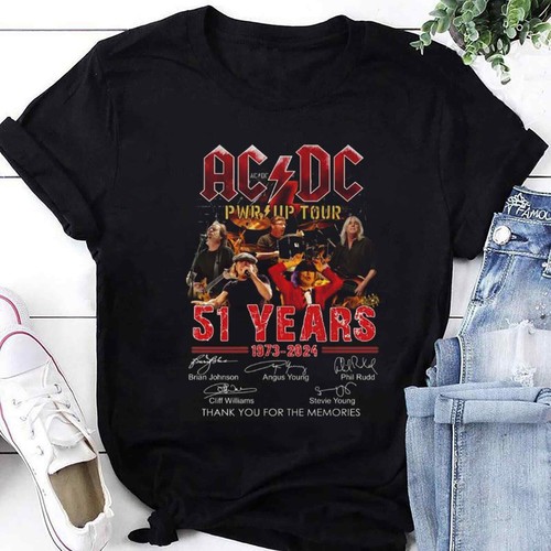 Vintage 51 Years AC/DC 1973-2024 Shirt, ACDC Band Tour 2024 Shirt ...