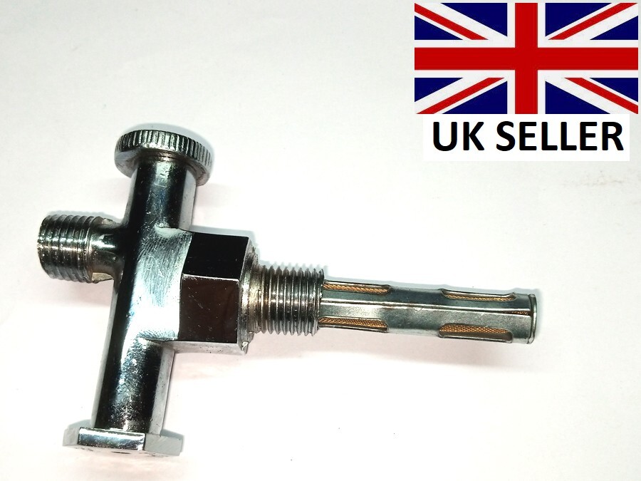 Classic Motorcycle Bikes Chrome Petrol Fuel Tap 3/8 x 1/4 Dual Plunger ...