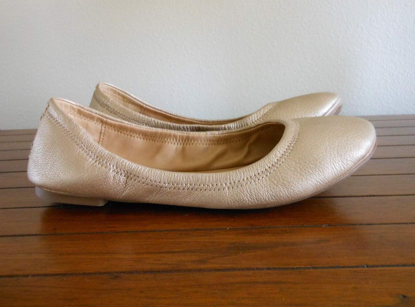 Lucky Brand Emmie Ballet Flats Size 5.5 WIDE Soft Gold Leather euc | eBay