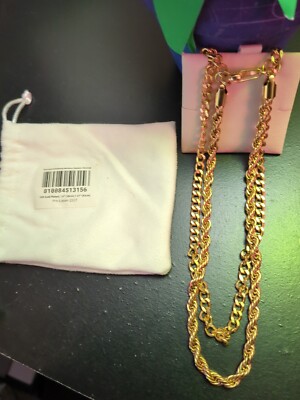 Muslim 18K Gold Plated Pre-layered Essential Necklace 15/17 In Nominal ...