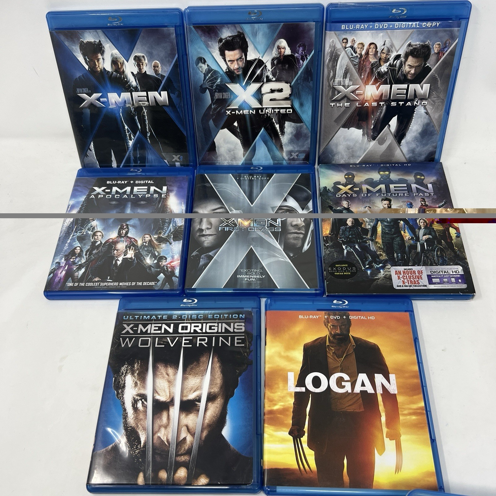 Lot of 8 X-Men/Wolverine Movies Blu-ray Logan Apocalypse | eBay