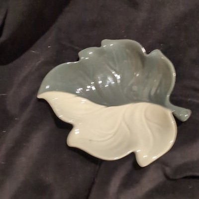 Carlton Ware Australian Design Grey & Green Hand Painted Leaf Dish ...