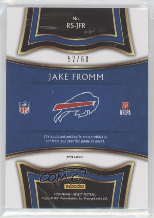 2020 Panini Select Rookie Swatches White Prizm /60 Jake Fromm #RS-JFR RC | eBay