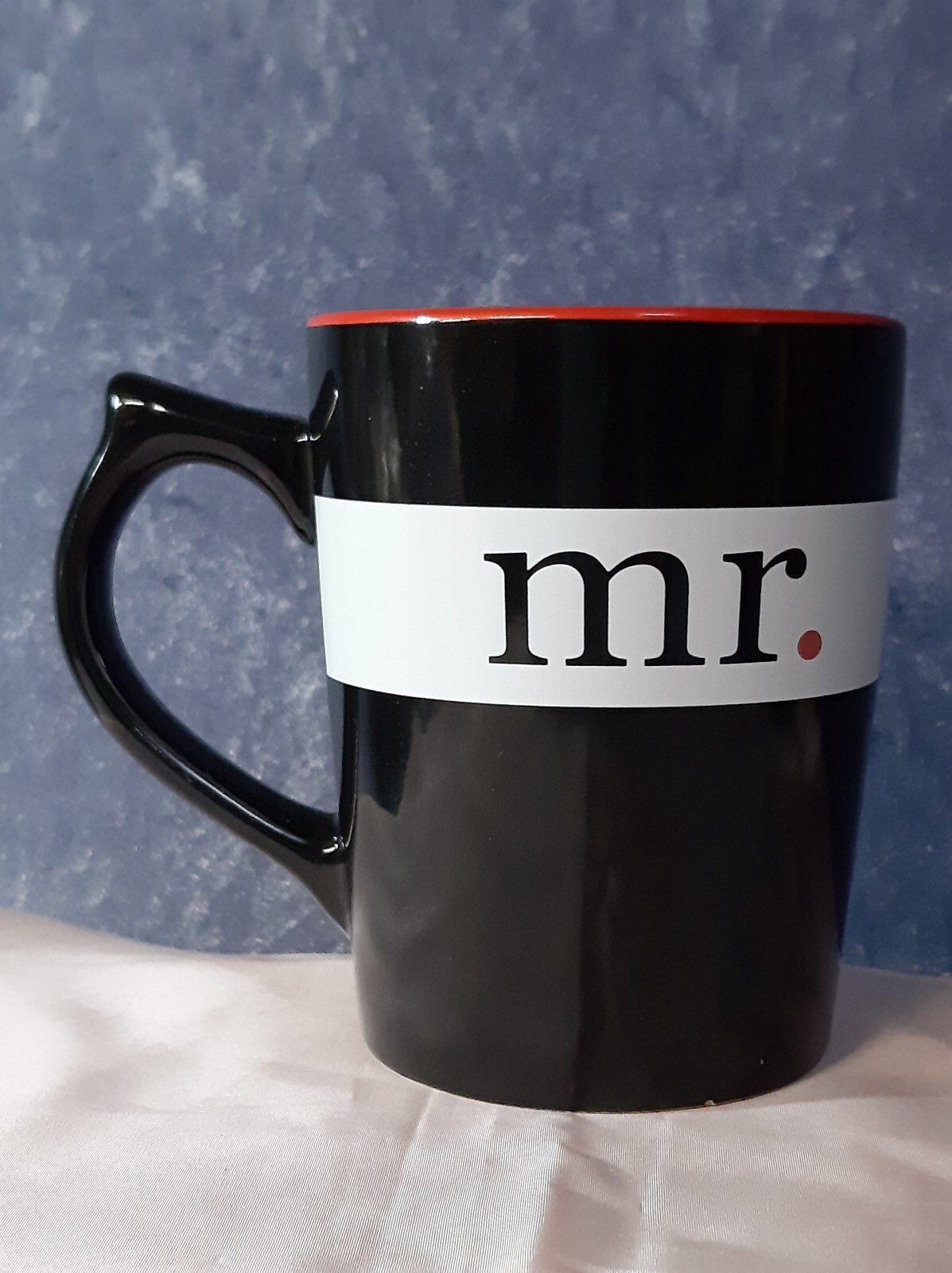 Dayspring "Mr. " Mug Black Red with Heart & verse inside 1417v | eBay