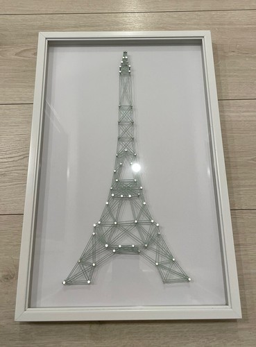 Eiffel Tower - Paris - String Art - White Frame 12 in x 18 in x 1.25 in ...
