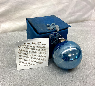 2009 Collectible "Li Bien" Chinese Ornament Blue Handpainted With Box ...