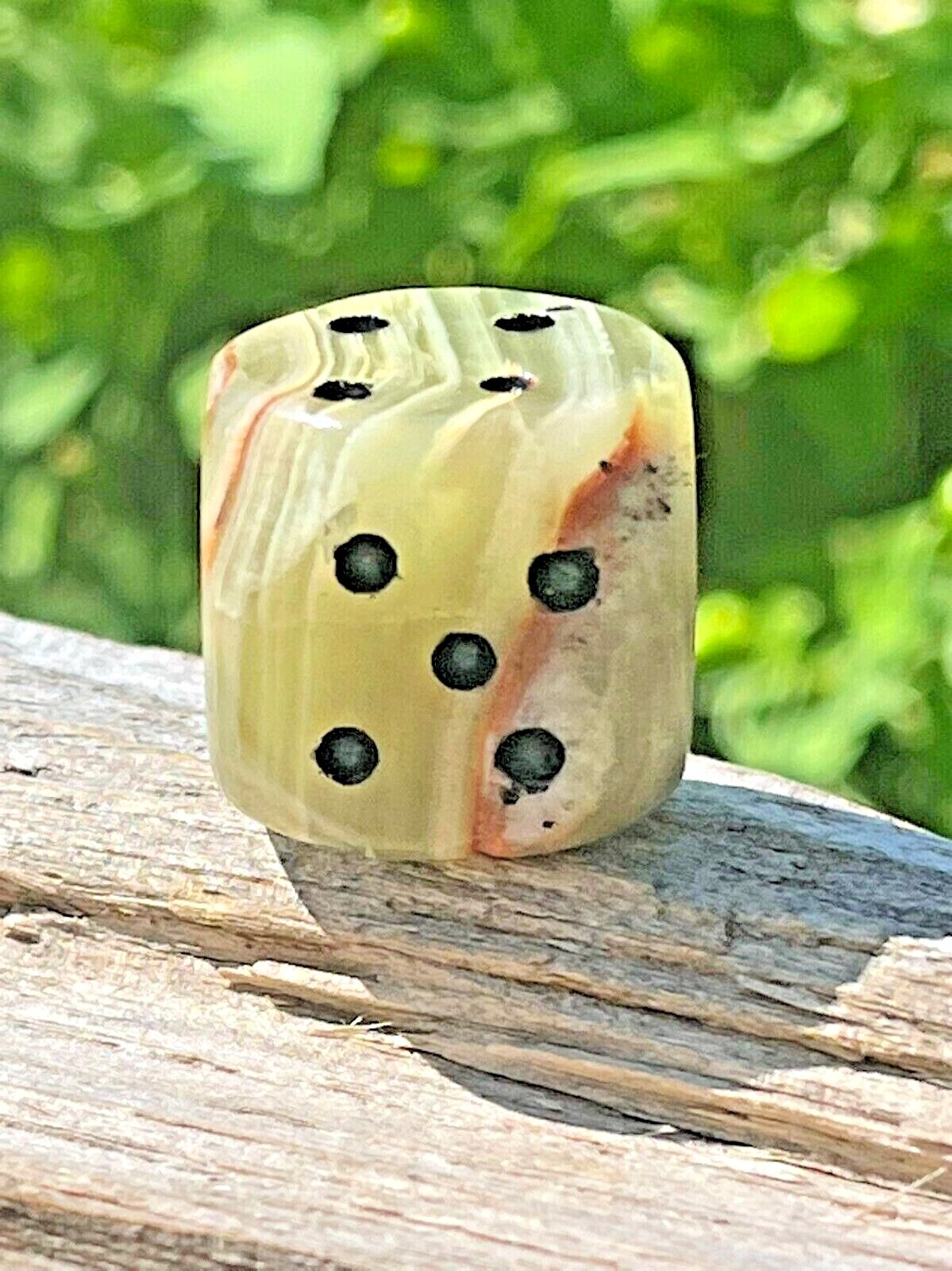 3/4" Green Onyx Dice Strength Stamina Luck Hand-Carved Stone Carving ...