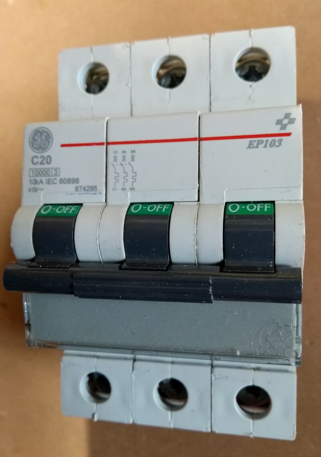 GE Mcb EP103 Modular Plus 3 Pole 63A, 50A, 32A , 25A, 20A, 10A, 1A Type ...