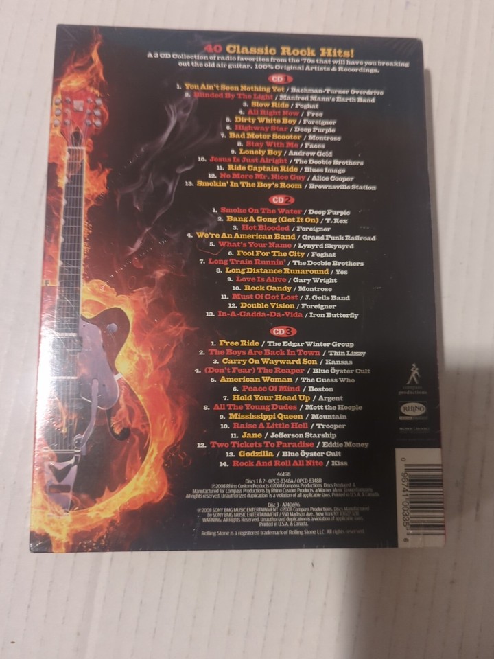 Rolling Stone Presents Greatest Hits of Classic Rock 3 CD Set 40 Songs ...