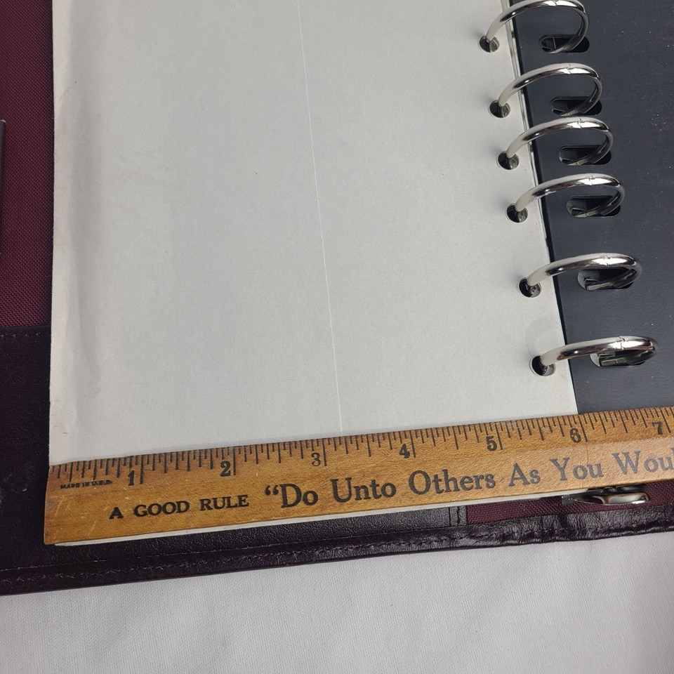 Vtg '94 Day Timer 7 Ring Planner Book Tapestry Binder Leather 6 × 8.5 ...