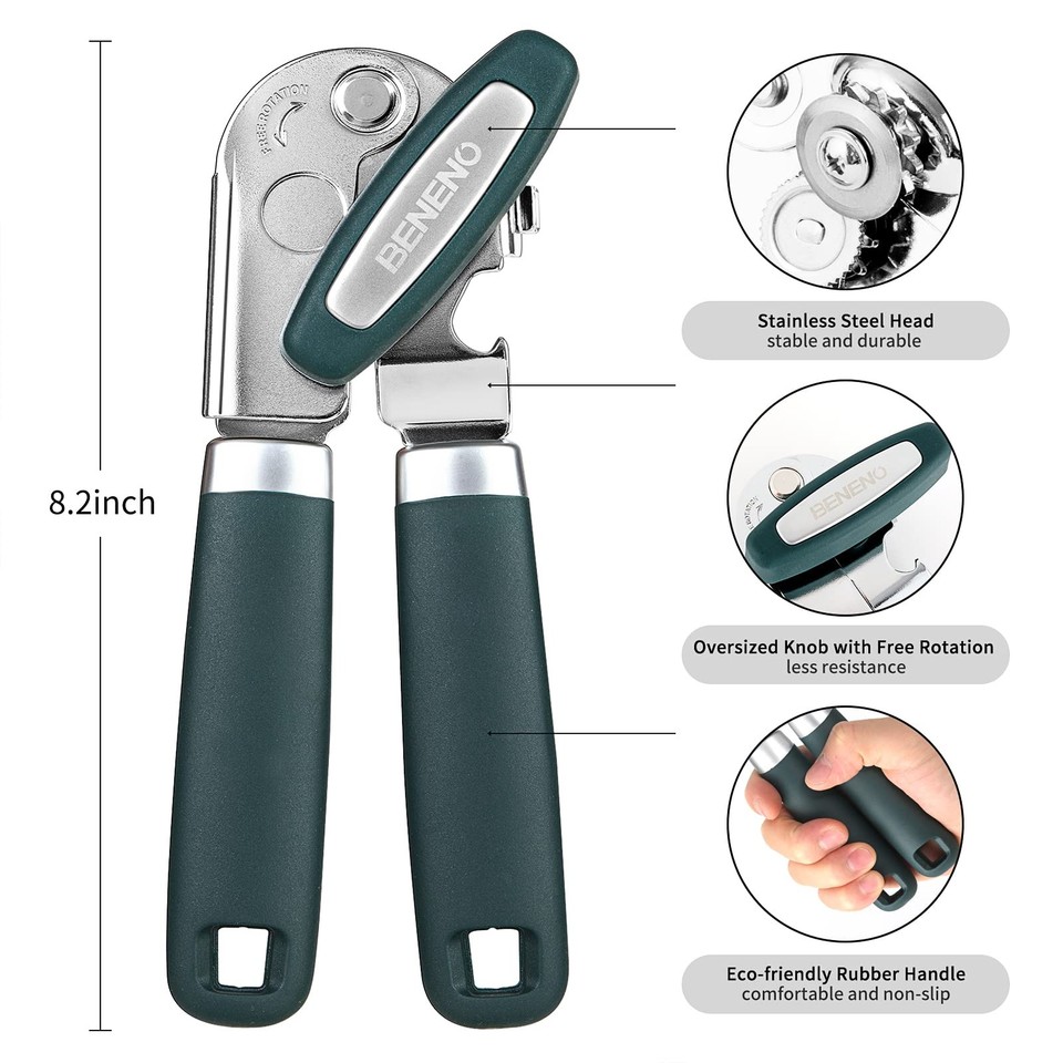 Heavy Duty Hand Can Opener Manual with Magnet, Durable Sharp Carbon ...