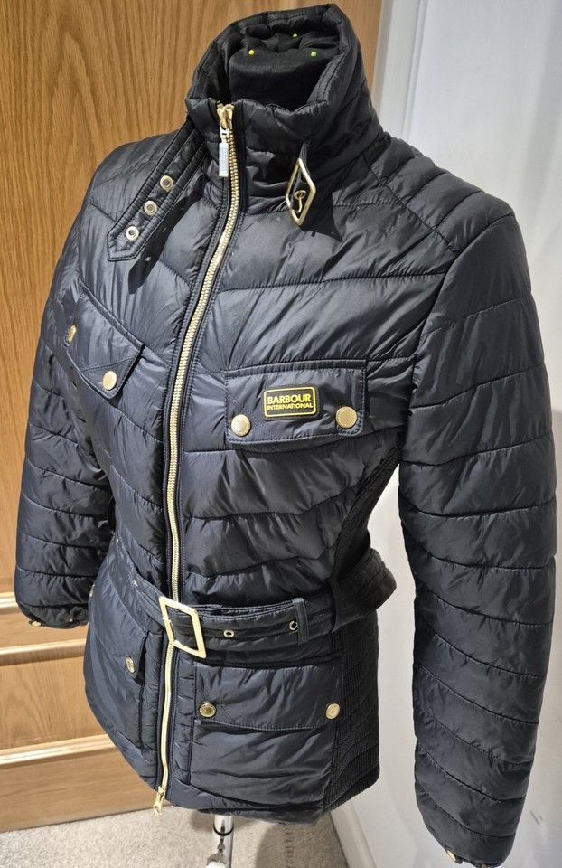 Womens Barbour Intrnational Gleann Fibre down quilt size 8 | eBay UK