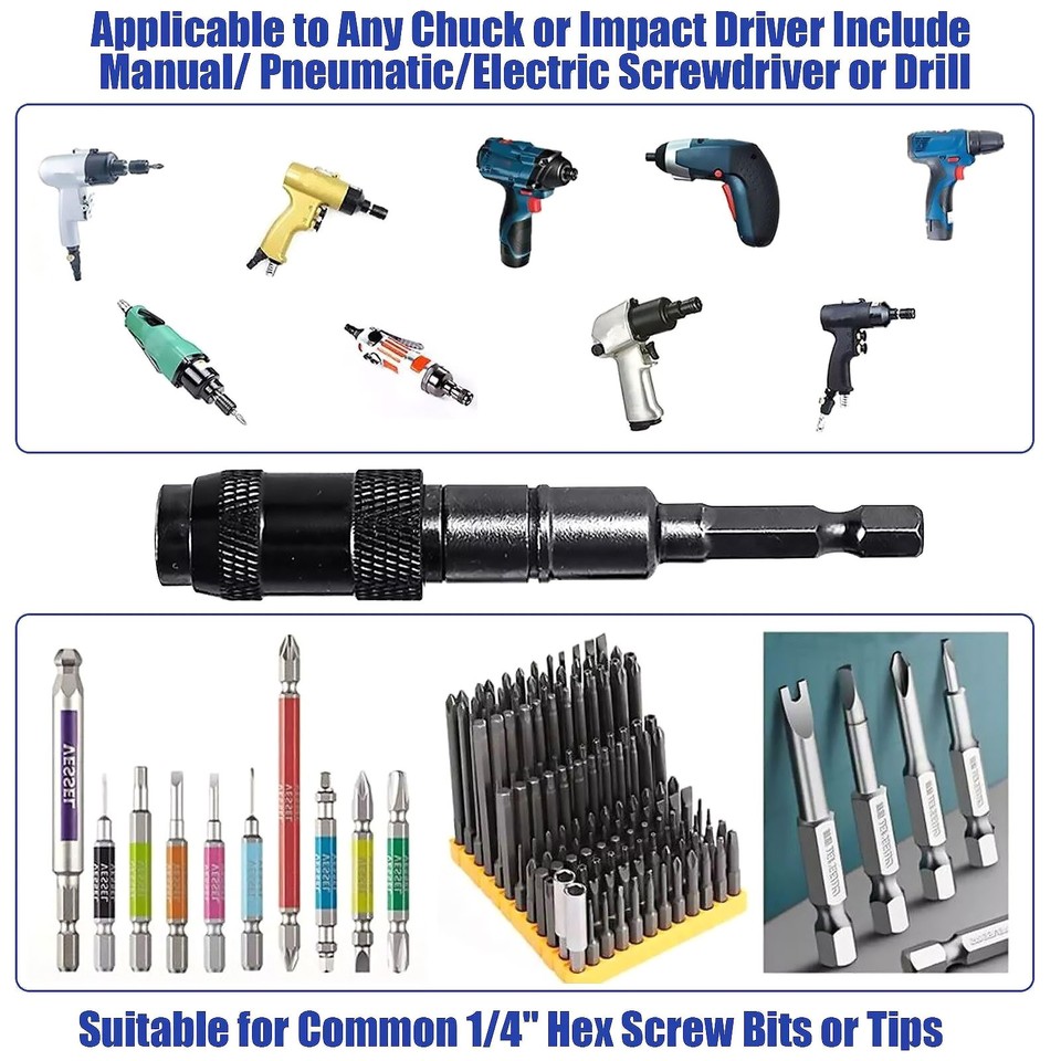 Magnetic Pivoting Drill Bit Tip Holder be used with any chuck or ...