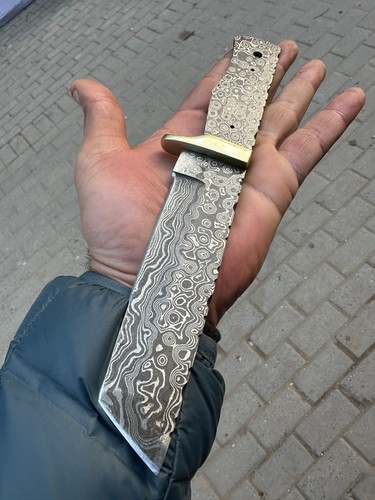 10"HAND FORGED DAMASCUS STEEL TANTO HUNTING BLANK BLADE KNIFE FULL TANG ...