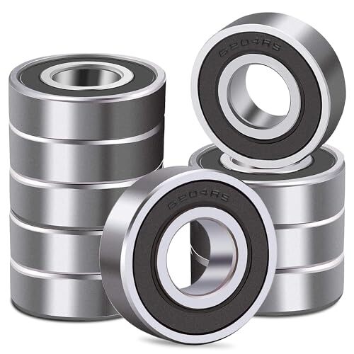 10 PCS 6204RS Bearings 20mm x47mm x14mm 6204-2RS C3 High Speed Double ...
