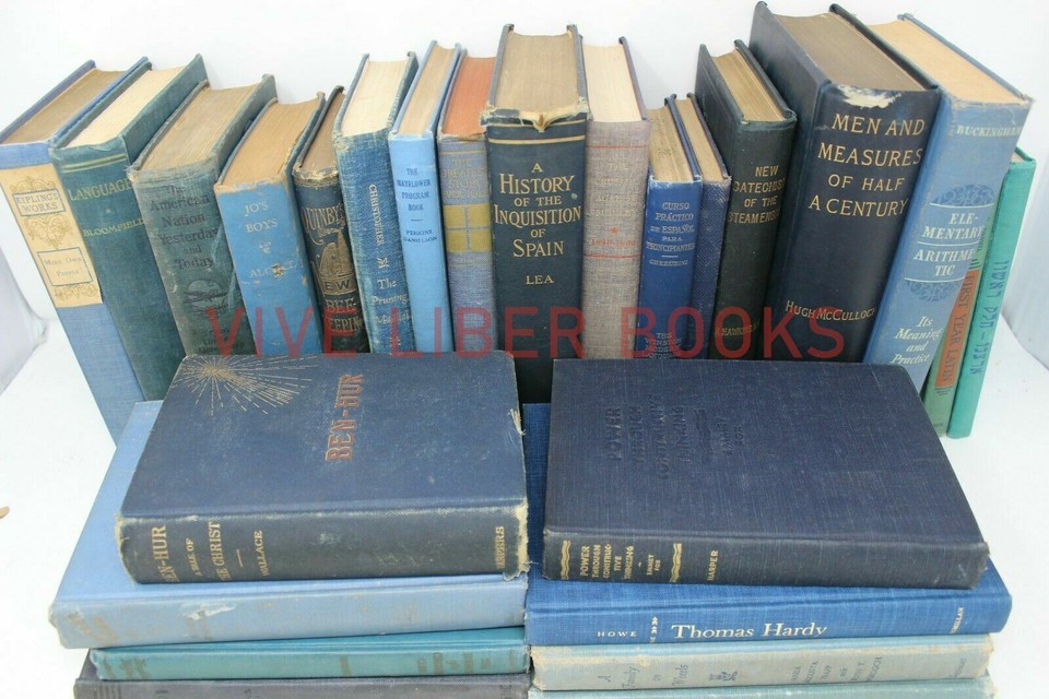 Lot of 5 BLUE / Shades of blue Old Vintage Antique Rare Hardcover ...