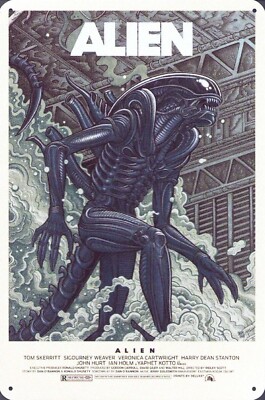 Alien Movie Poster Artwork Science Fiction Action Horror Tin Metal Sign ...