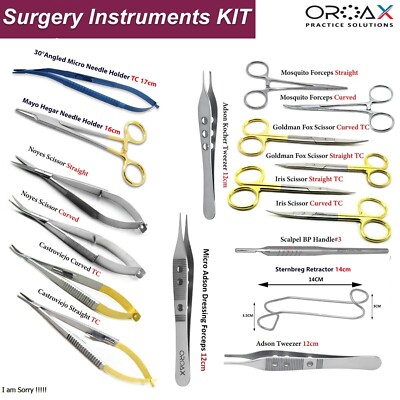 Ophthalmic Micro Eye Surgery Kit with Eyelid Retractor Blepharoplasty ...
