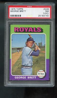 1975 Topps #228 George Brett ROOKIE RC PSA 7 (OC) Graded Baseball Card ...