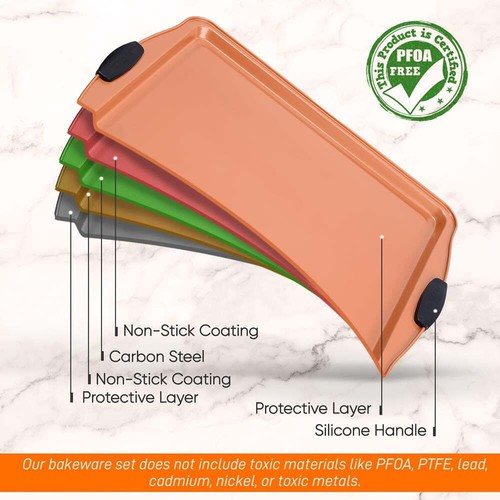 17” Non-Stick Baking Pan Replacement Part Large Copper Cookie Sheet W ...