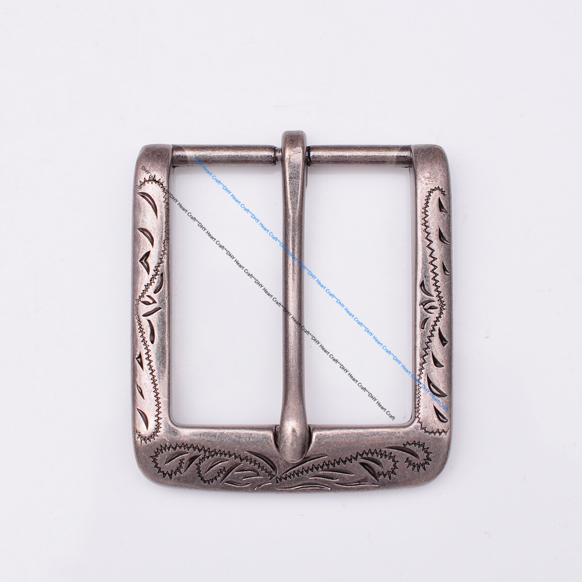 Retro Flower Carved Antique Silver Prong Pin Buckle Men Leather Belt ...