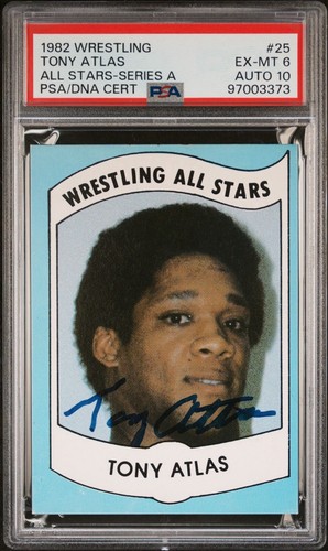 TONY ATLAS PSA 6 AUTO 10 1982 Wrestling All Stars POP 6 Rookie Series A ...