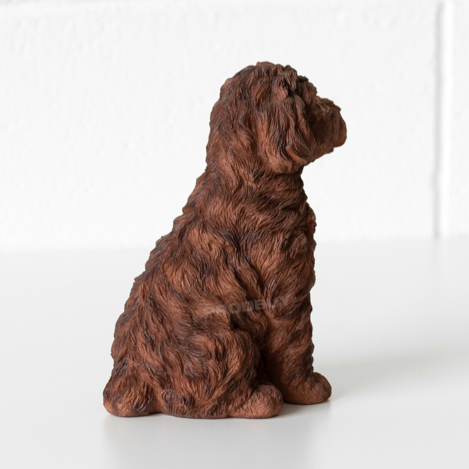 Sitting Cockapoo Dog Ornament 19cm Decorative Sculpture Figure Garden ...