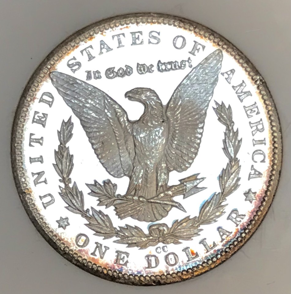 1884 CC MORGAN DOLLAR! GEM BU+++! MONSTER!$$ RAINBOW RIMS! PROOF LIKE ...