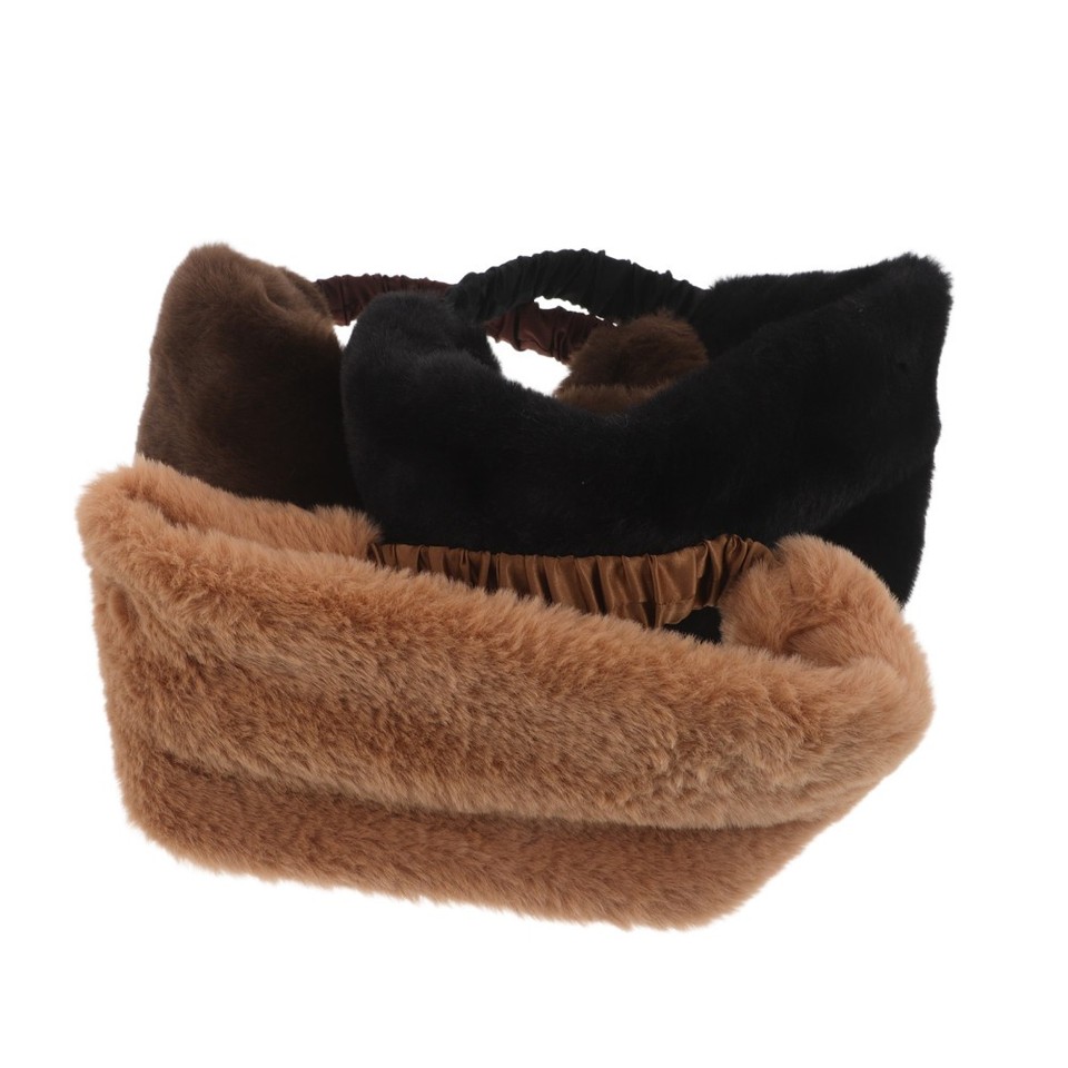 3 Pcs Furry Headband Ear Warmer Faux Hair Accessories Muffs for Winter ...