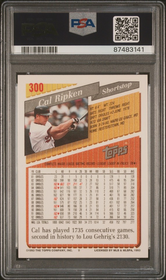 1993 TOPPS #300 CAL RIPKEN JR. PSA 10 | eBay