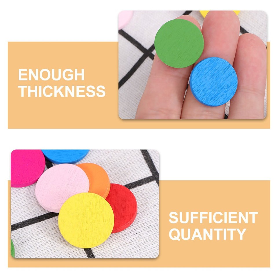 150 Pcs Wood Blanks Wooden Discs Math Counters Children Learning Toys ...