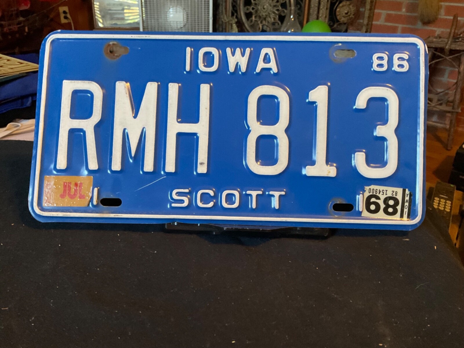 1986 Iowa License Plate with 1989 Sticker Scott County RMH 813 | eBay