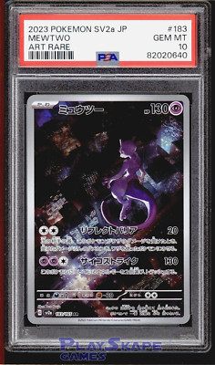 Pokemon Card PSA 10 Mewtwo 183/165 Art Rare Japanese 151 Alt Full Art ...