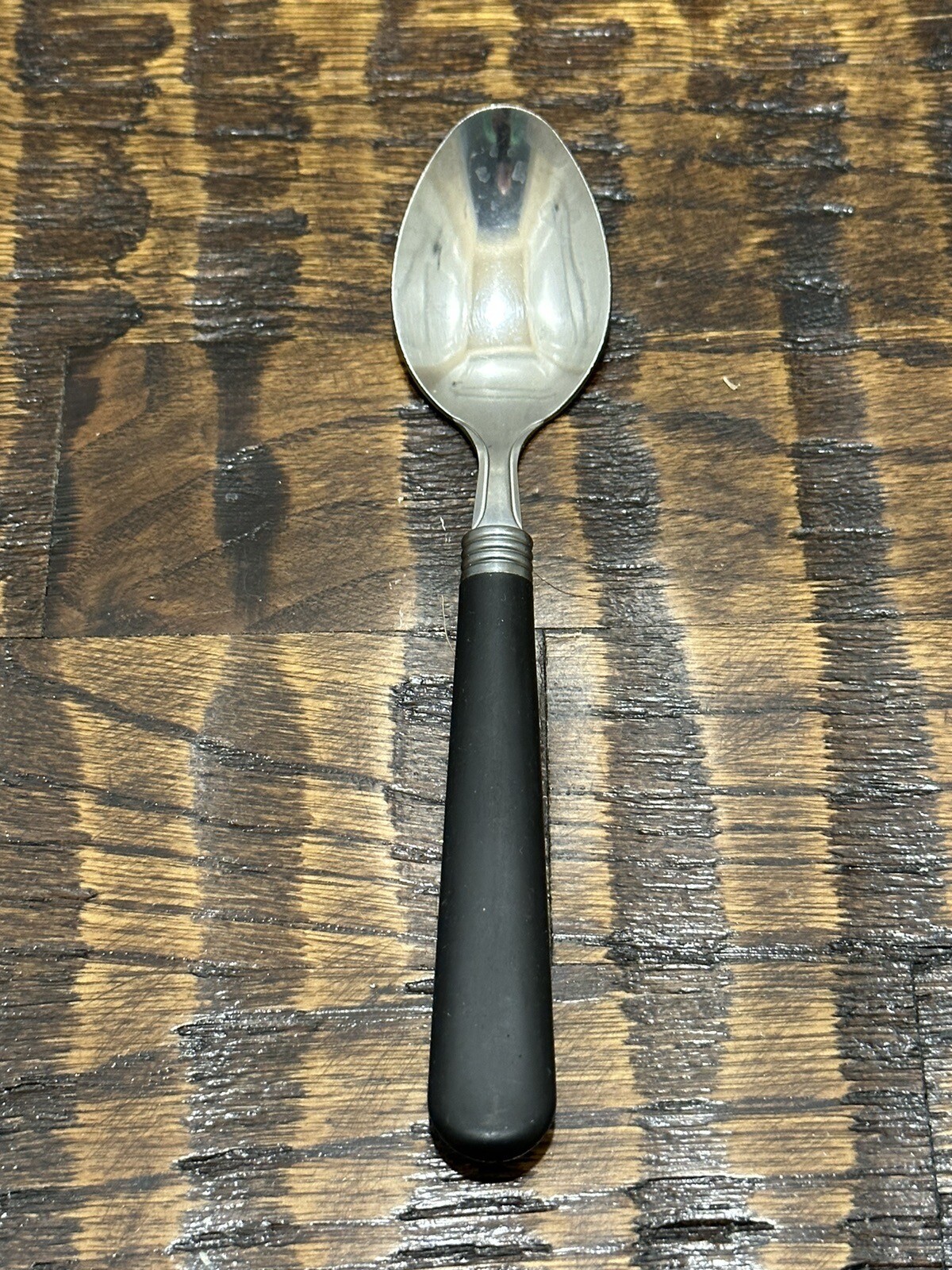 Qty 1 Stainless Essex Black Plastic Handle Teaspoon 7" | eBay