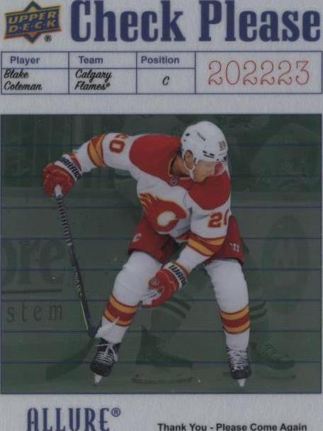 2022-23 Upper Deck Allure - Check Please Blake Coleman #CP-10 for sale ...