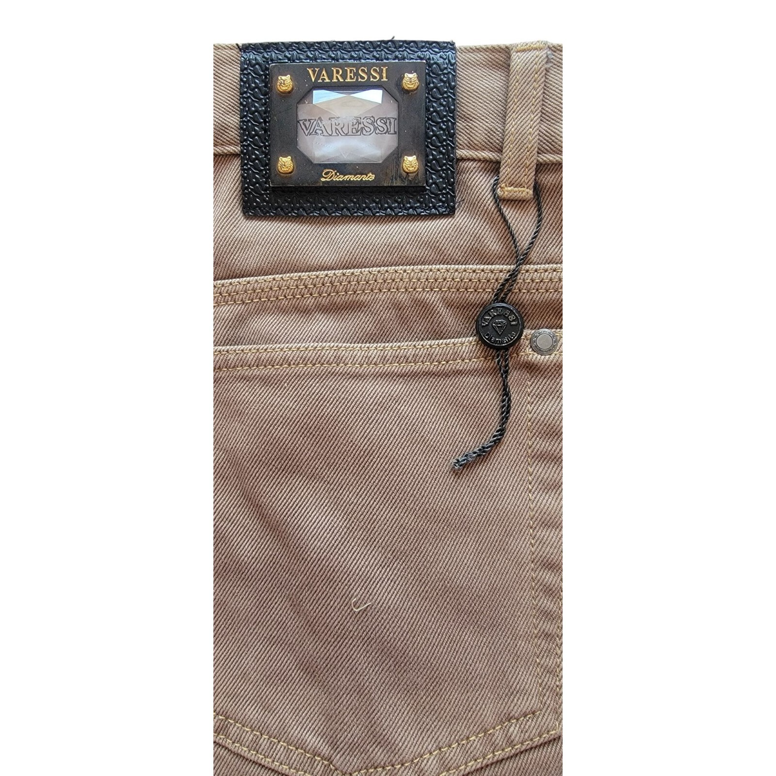 Varessi Diamante Mens Brown Jeans 40X32 Made In USA 100% Cotton Durable ...